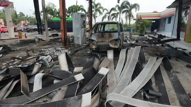 Kebakaran SPBU di Pati, Terdengar Suara Ledakan, 1 Mobil dan Seekor Kambing Hangus Terbakar ...