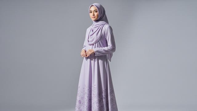 8 Model Gamis Motif Bunga Pastel Elegan untuk Pengajian, Anggun dan ...