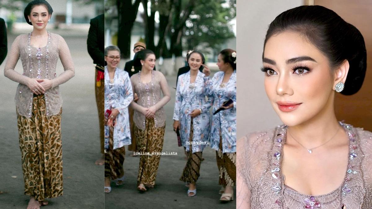 6 Pesona Celine Evangelista Jadi Perempuan Jawa Pakai Kebaya di Grebeg ...