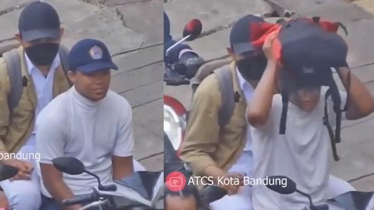 Ketahuan Tak Pakai Helm, Pemotor Salah Tingkah saat Ditegur Petugas - Otomotif Liputan6.com