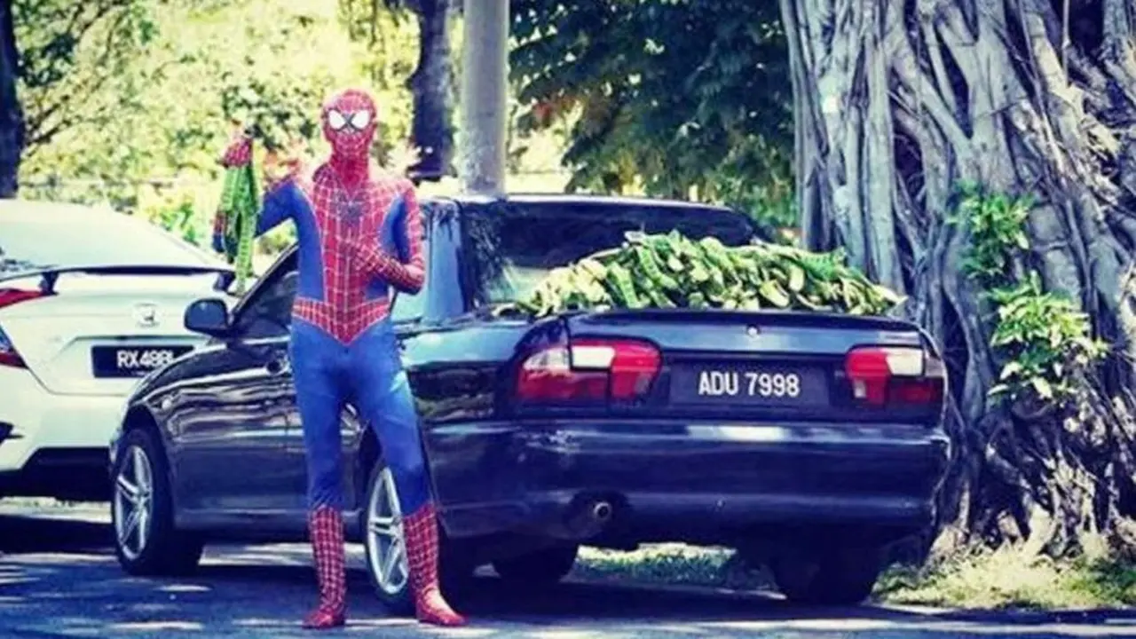 6 Potret Spider-Man Jajan di Pinggir Jalan Ini Bikin Ngakak - Hot ...