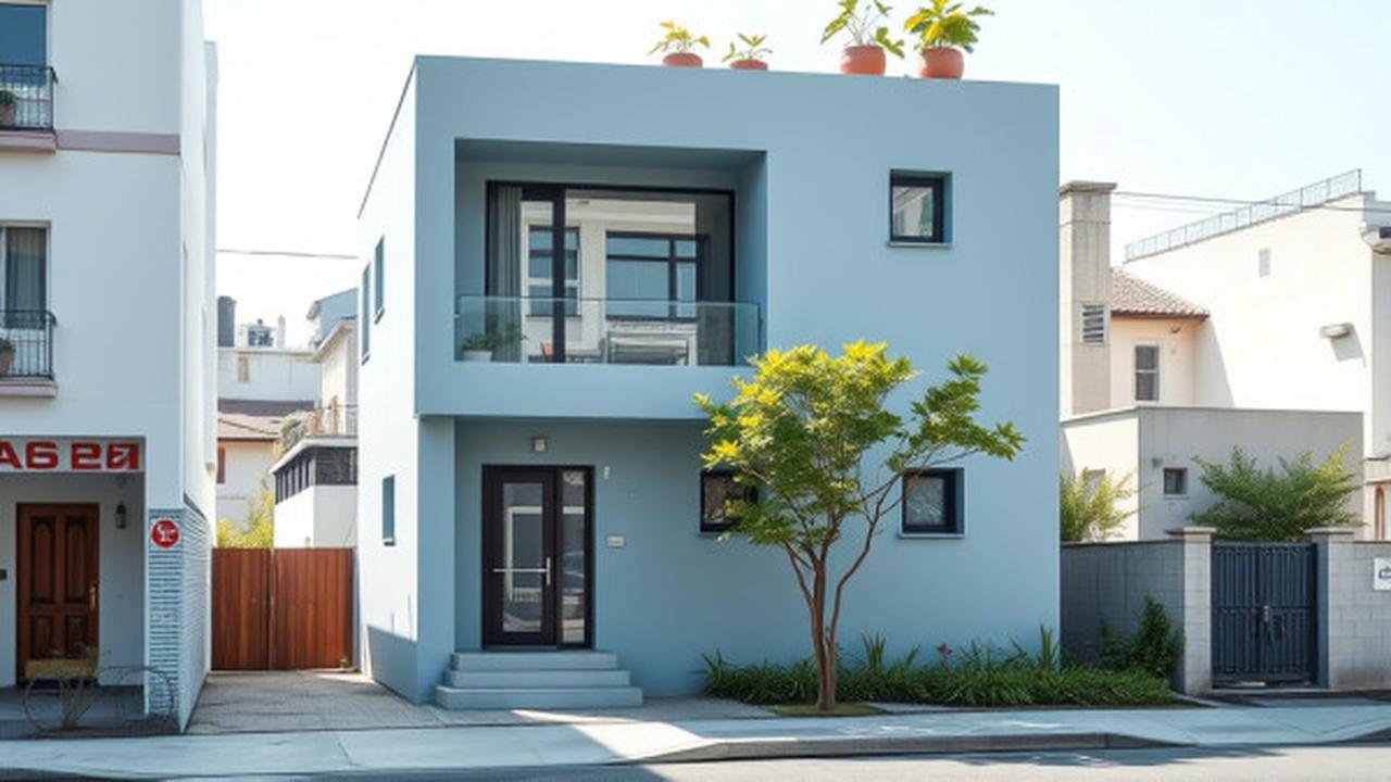 Inspirasi 8 Desain Rumah Sederhana Warna Biru, Menyejukkan dan Menawan