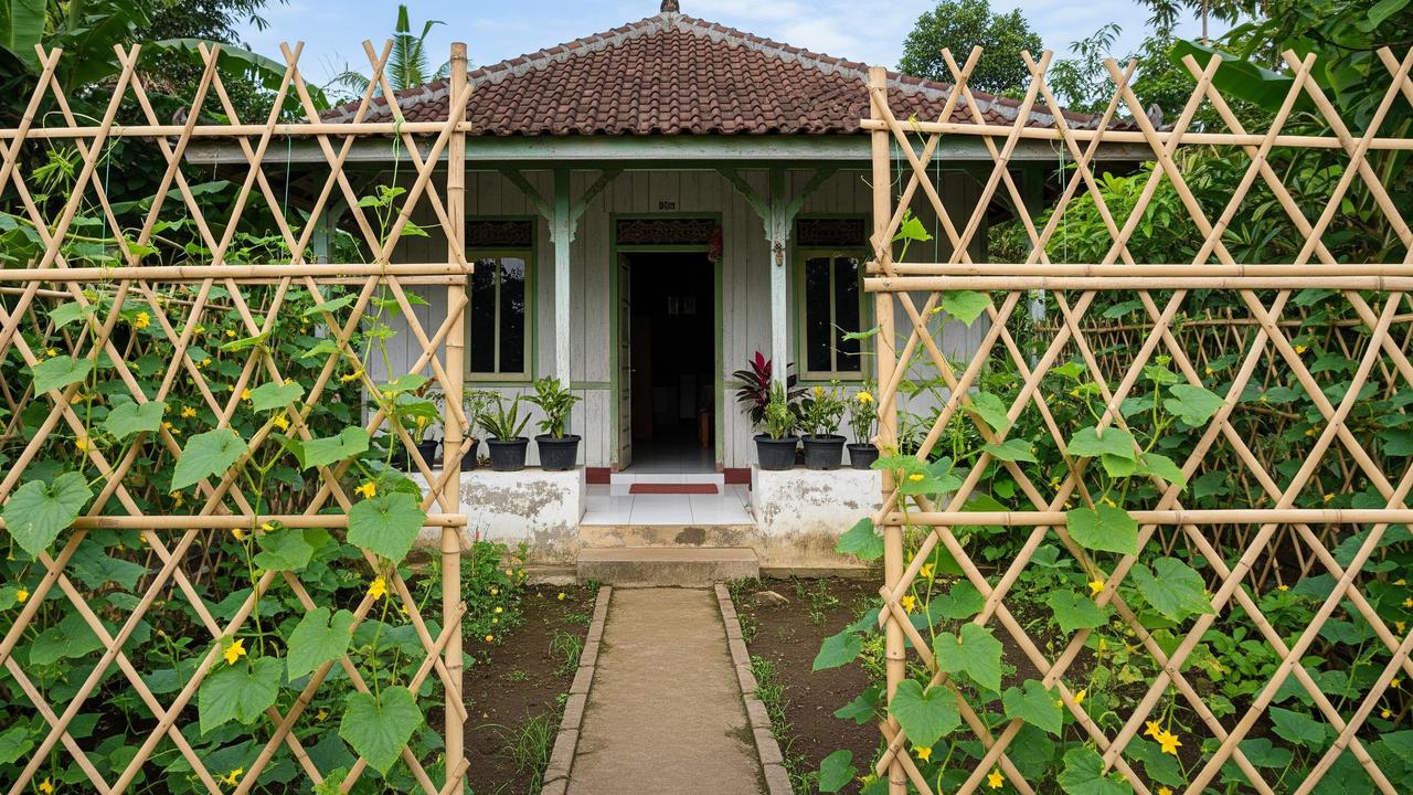 9 Inspirasi Pagar Bambu untuk Tanaman Timun Rambat di Desa, Estetik dan ...