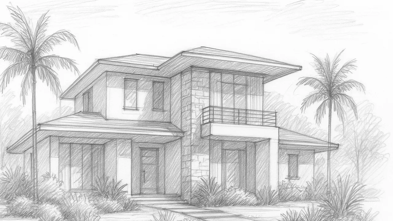 7 Gambar Sketsa Rumah Mewah yang Memikat, dari Klasik hingga Modern ...
