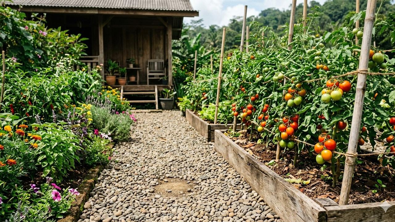 7 Kombinasi Jalan Setapak dan Bedengan Buah, Teras Rumah Desa Makin Asri