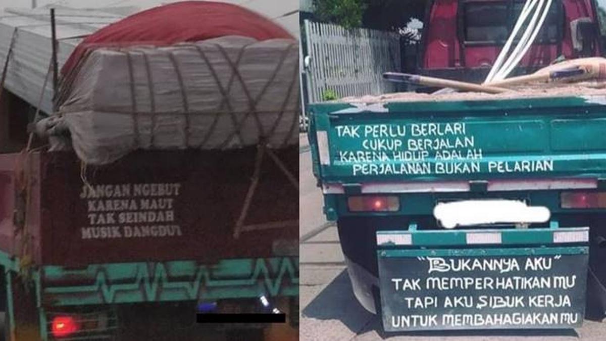 7 Tulisan Kata Mutiara Nyeleneh di Belakang Mobil Ini Bikin Geleng ...
