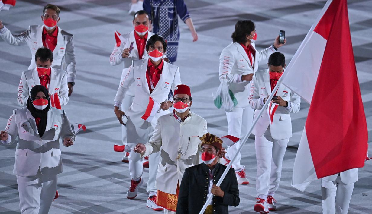 FOTO: Momen Kontingen Indonesia di Pembukaan Olimpiade Tokyo 2020 ...