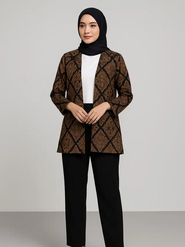 5 Model Outer Batik Hijab Kekinian 2025, Tampilan Etnik dan Stylish ...