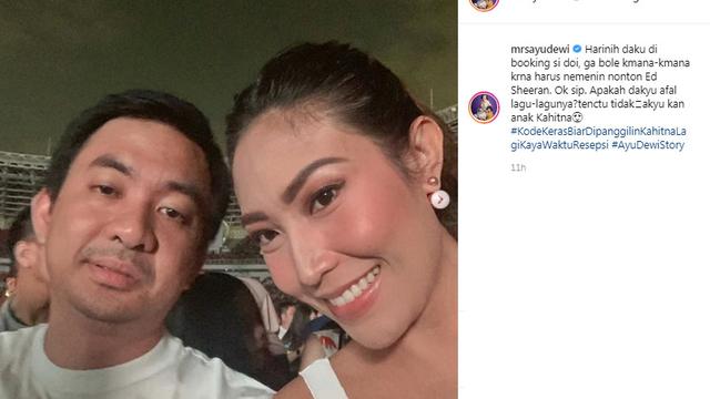 Diundang Syahrini, Ayu Dewi Pilih Nonton Konser Ed Sheeran