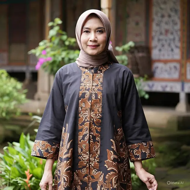 9 Pilihan Gamis Batik Ibu-Ibu Umur 50 Tahun, Tetap Modis tanpa ...