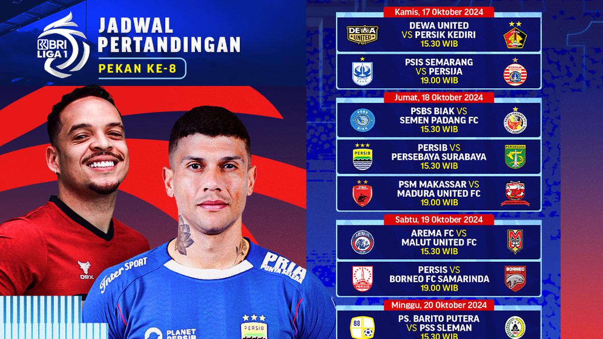 Jadwal Live Streaming BRI Liga 1 2024/2025 Matchweek 8 di Vidio - On Off Liputan6.com