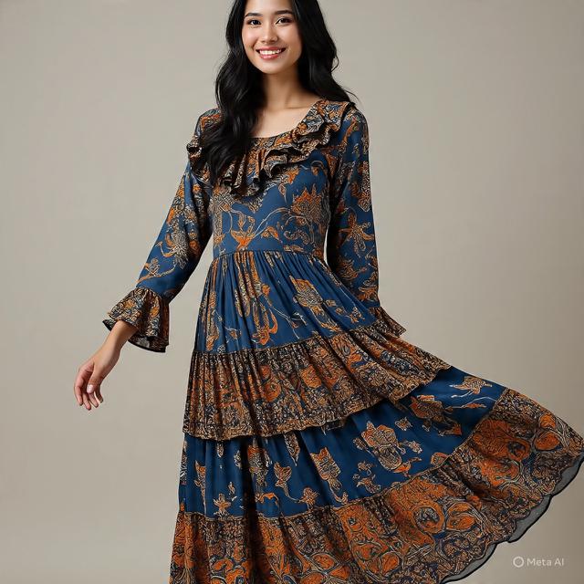 7 Pesona Batik Lengan Ruffle untuk Wanita Feminim, Cocok untuk Acara ...