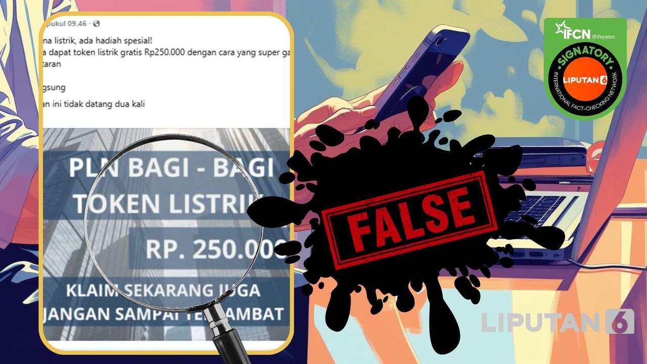 Cek Fakta: Pendaftaran Hadiah Token Listrik Gratis dari PLN Ini Tidak Benar