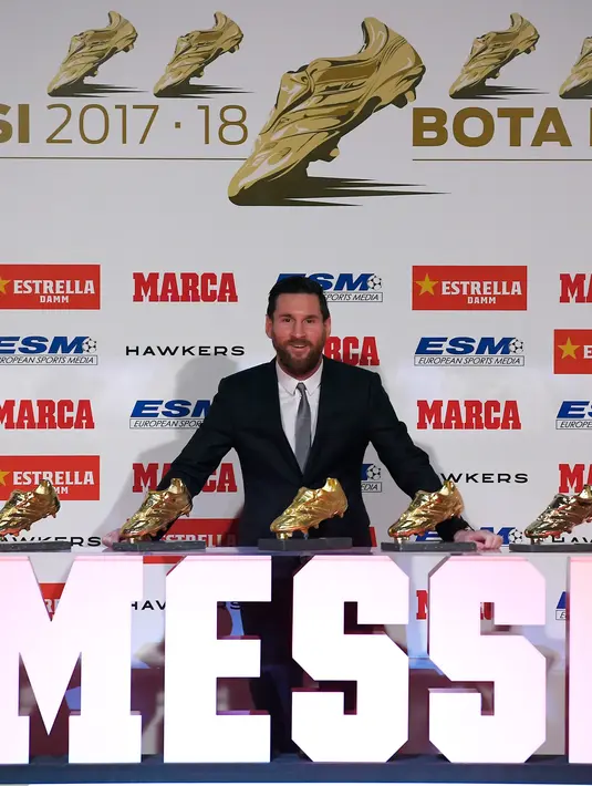 FOTO: Selamat! Lionel Messi Raih Sepatu Emas Eropa yang Kelima - Foto ...
