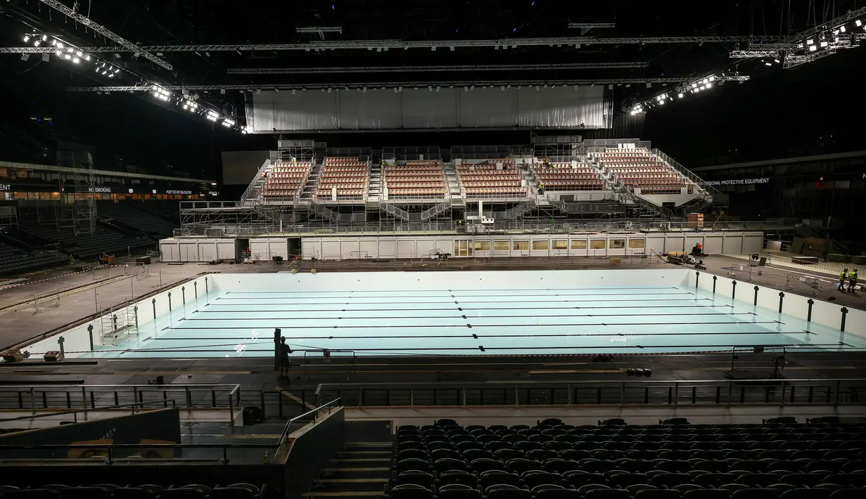 Melihat Persiapan Akhir Paris La Defense Arena, Venue Olahraga Renang ...