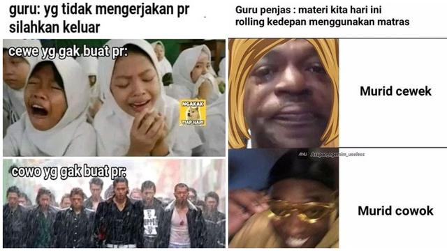 6 Meme Beda Cewek dan Cowok saat di Kelas, Bikin Kangen Teman Sekolah ...