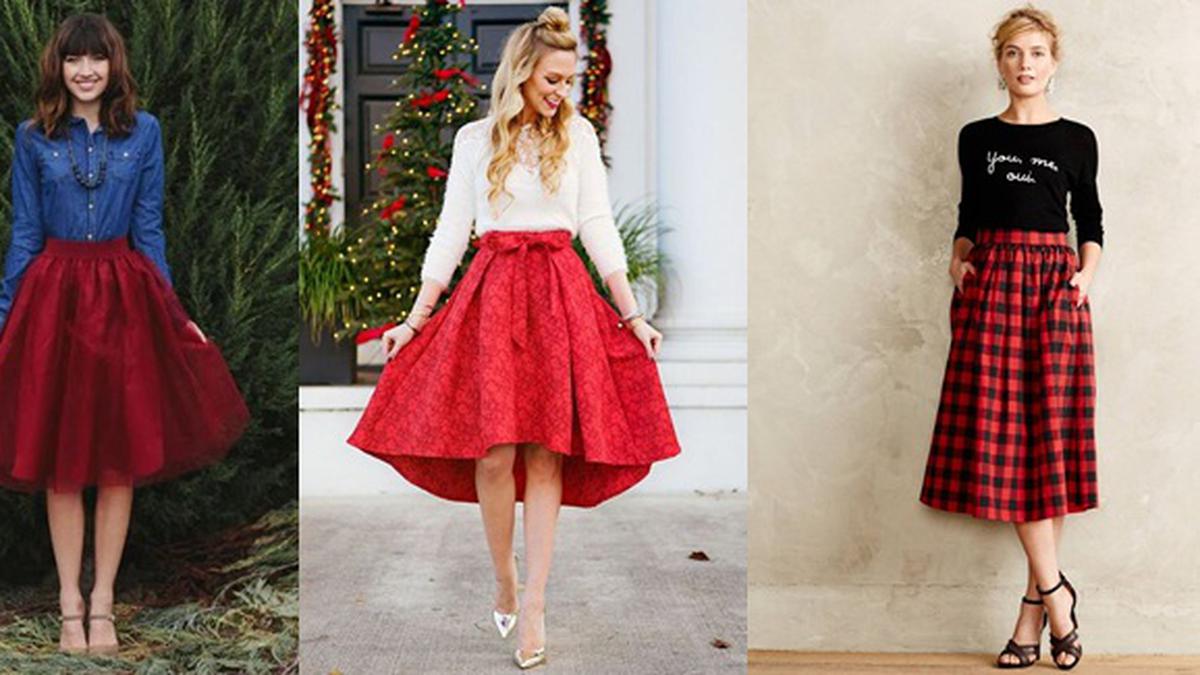 Ide Mix & Match Rok Merah untuk Outfit Natal yang Cerah Ceria