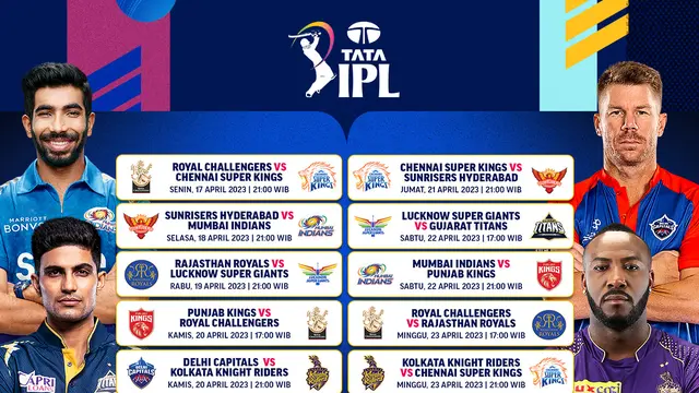Daftar Pertandingan Indian Premier League 2023 Week 3 di Vidio, 17-23 ...