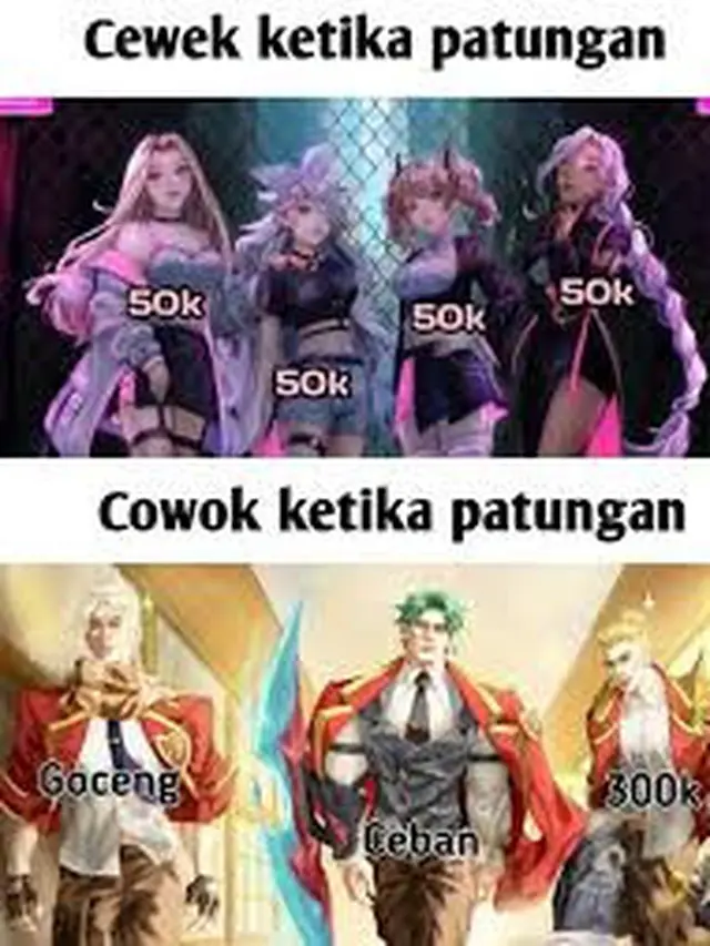 6 Meme Cowok dan Cewek ketika Patungan Ini Kocak, Bikin Angguk Setuju ...