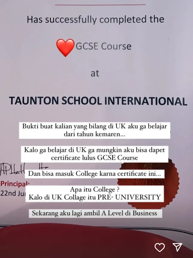 Lolly Anak Nikita Mirzani Pamer Sertifikat Taunton School International Usai Diduga Putus ...