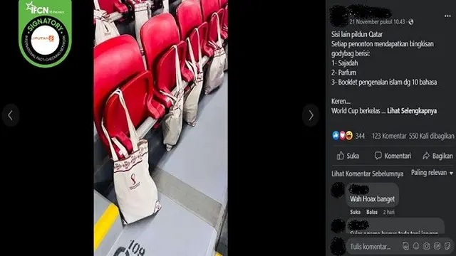 Cek Fakta: Tidak Benar Goodie Bag Piala Dunia Qatar 2022 Berisi Sajadah ...