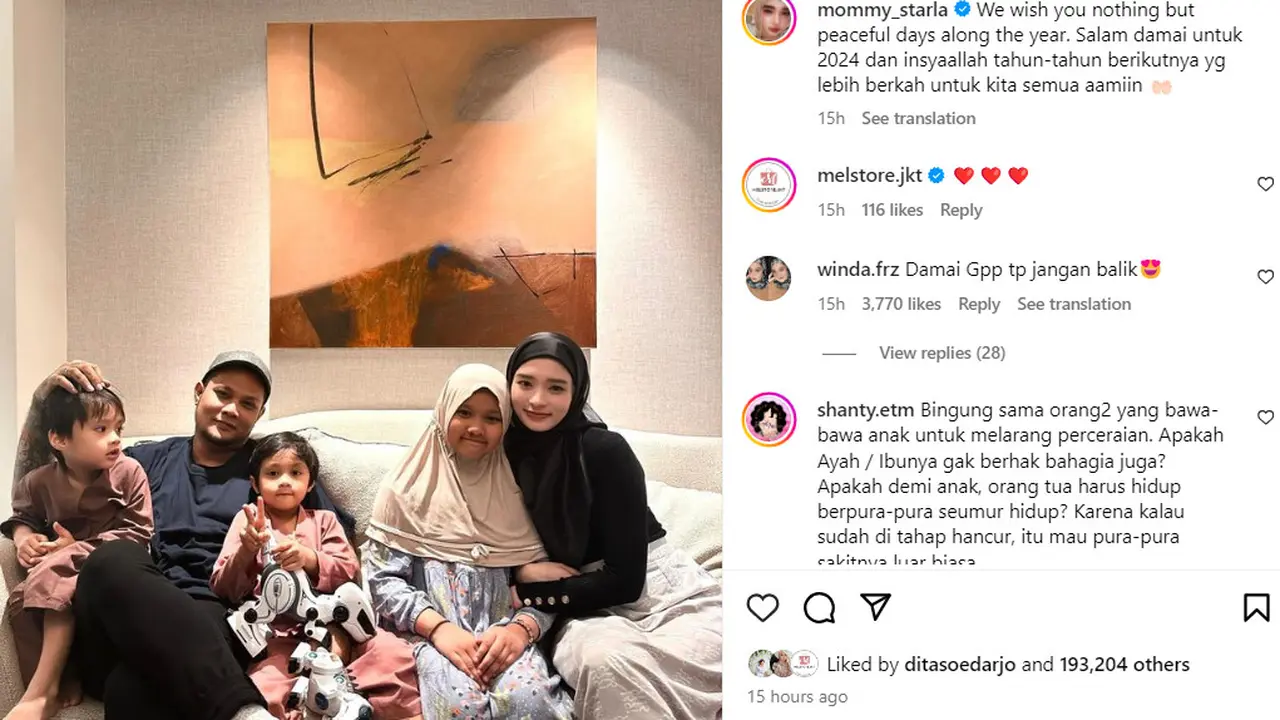 Inara Rusli Pamer Keakraban Bareng Virgoun dan Anak-Anak di Malam Tahun Baru: Salam Damai ...