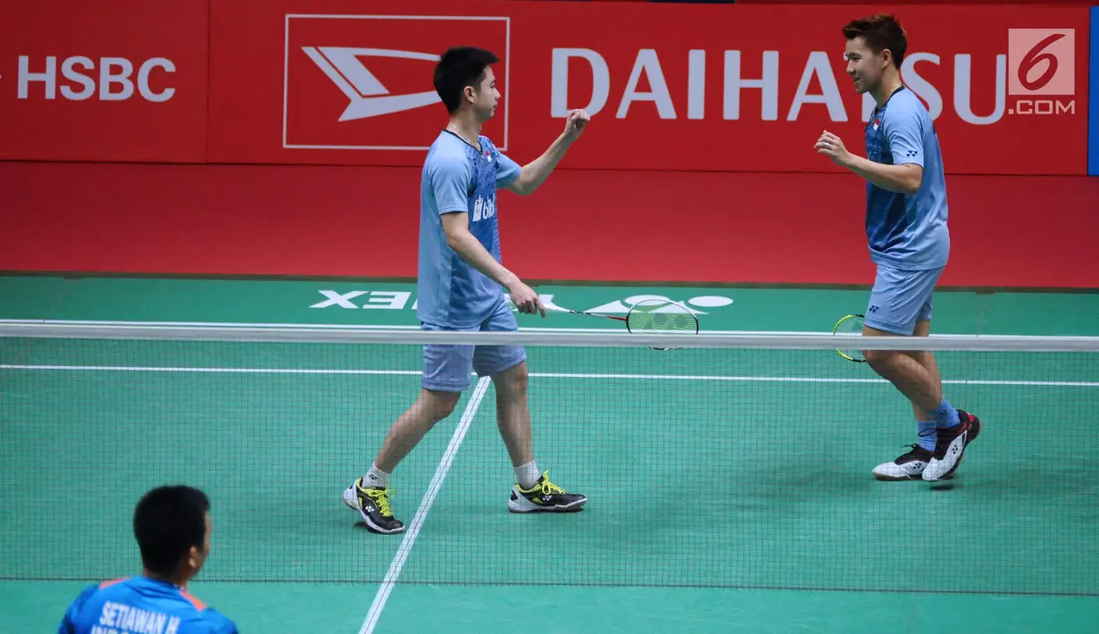 FOTO: Kalahkan Hendra Setiawan / Rian Saputro, Kevin / Marcus Melenggang ke Perempat Final ...