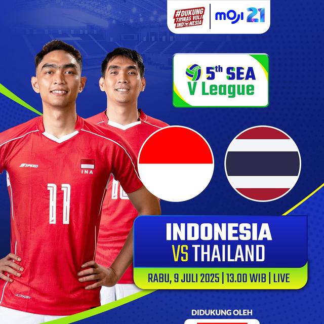 Link Live Streaming SEA V League 2025 Indonesia vs Thailand, Sebentar Lagi Tayang di Vidio