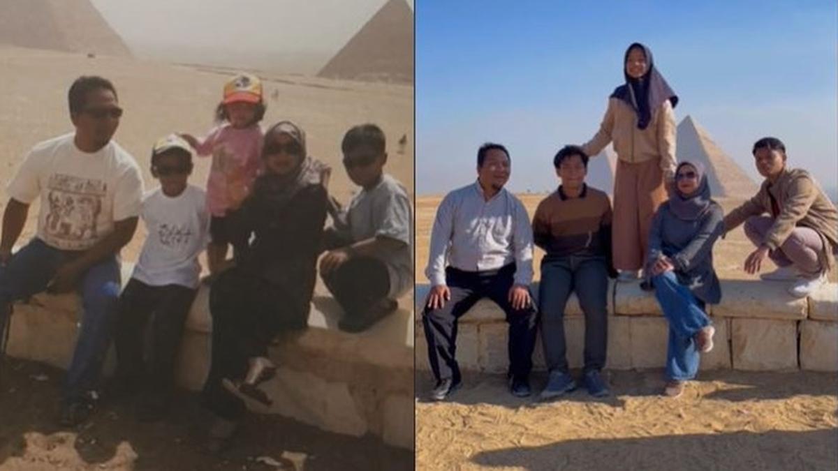 Keluarga Ini Remake Foto Lawas di Piramida Mesir, Bikin Salut Netizen ...
