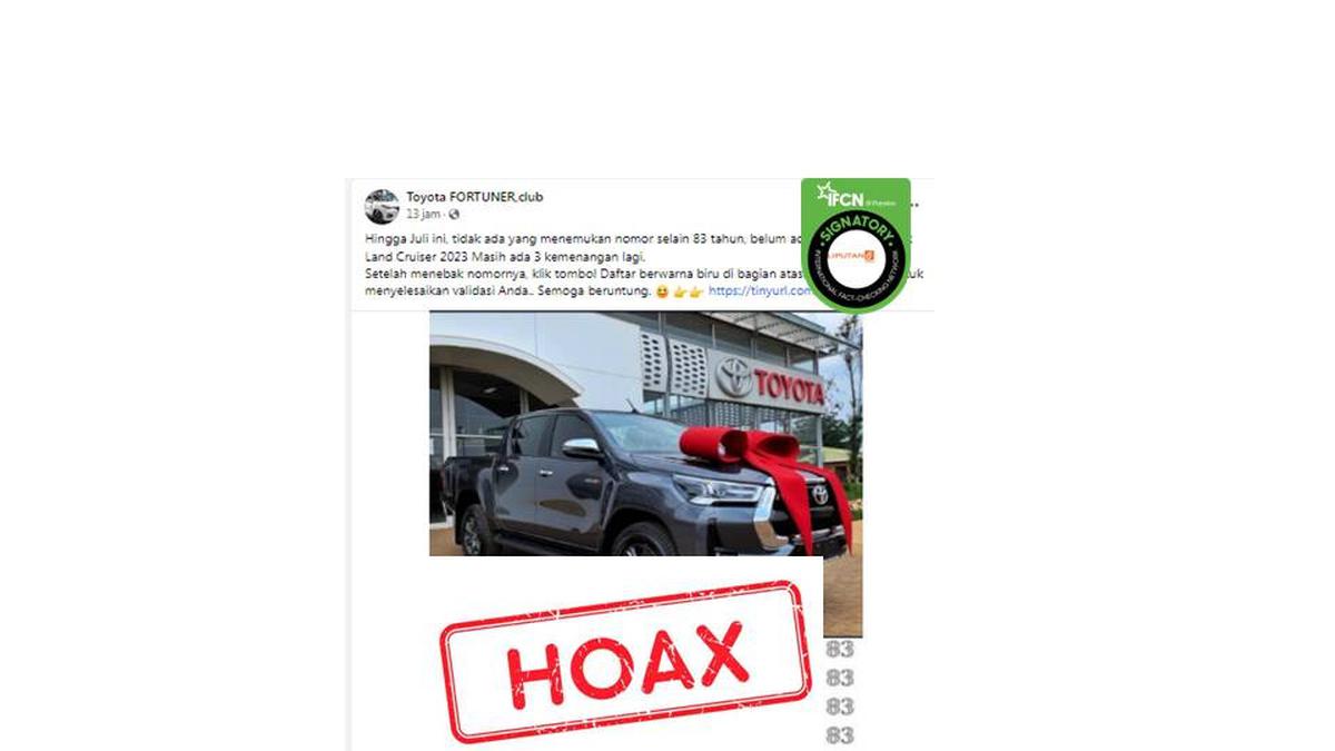 Cek Fakta: Hoaks Toyota Bagikan Land Cruiser Hanya dengan Tebak Angka ...