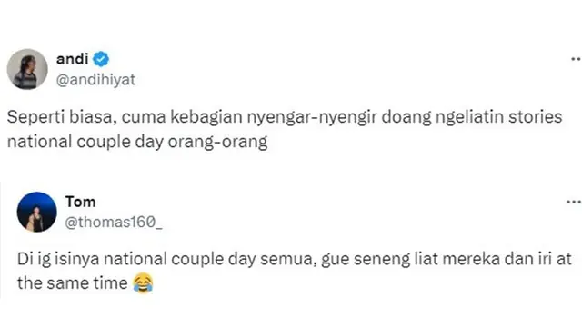 8 Curhatan Netizen Soal National Couple Day Ini Bikin Si Jomblo Senyum Tipis Hot 