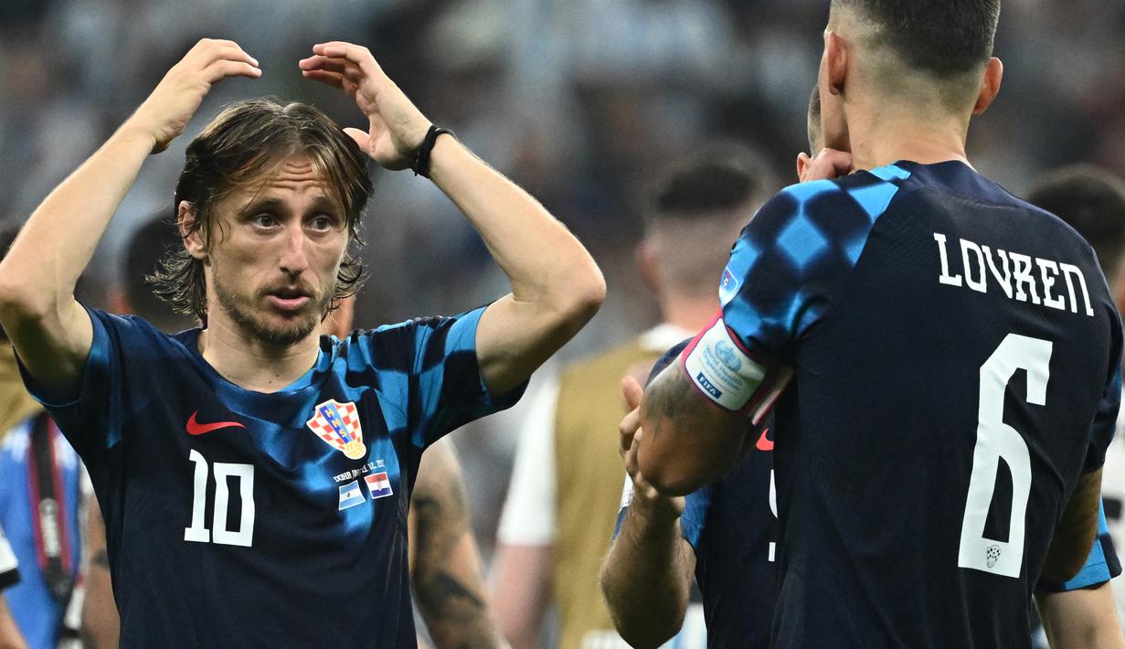 Raut Kecewa Luka Modric Gagal Bawa Kroasia Juara Piala Dunia 2022 - Foto Liputan6.com