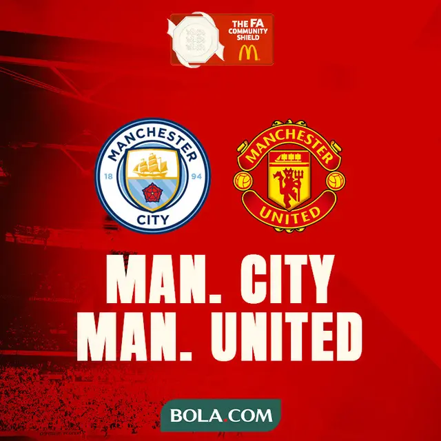 Link Live Streaming Community Shield 2024 Man City Vs MU - Inggris Bola.com