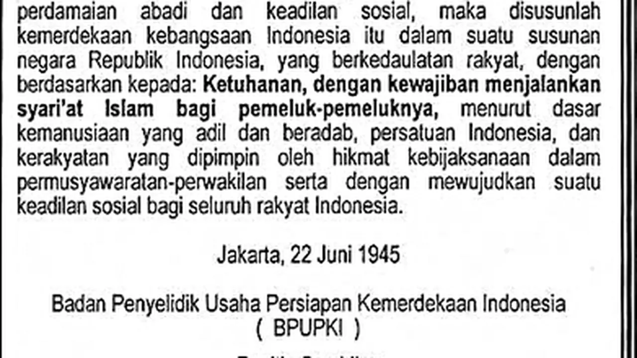 Apa Hubungan Piagam Jakarta Dengan Pembukaan Uud 1945 Simak Penjelasannya Hot 