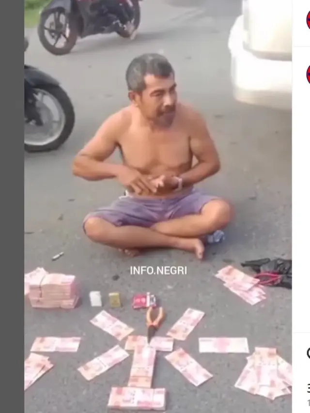 Viral Video Pria di Tapanuli Tengah Pamer Tumpukan Uang Rp100 Ribuan di ...