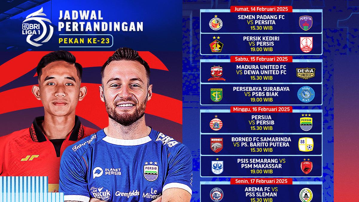 Jadwal Siaran Langsung BRI Liga 1 2024/2025 Pekan 23 di Vidio - On Off Liputan6.com