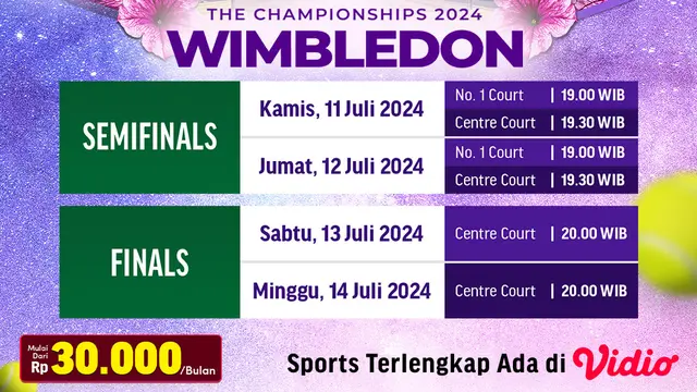 Link Live Streaming Final Wimbledon 2024 di Vidio, 13&14 Juli 2024 ...