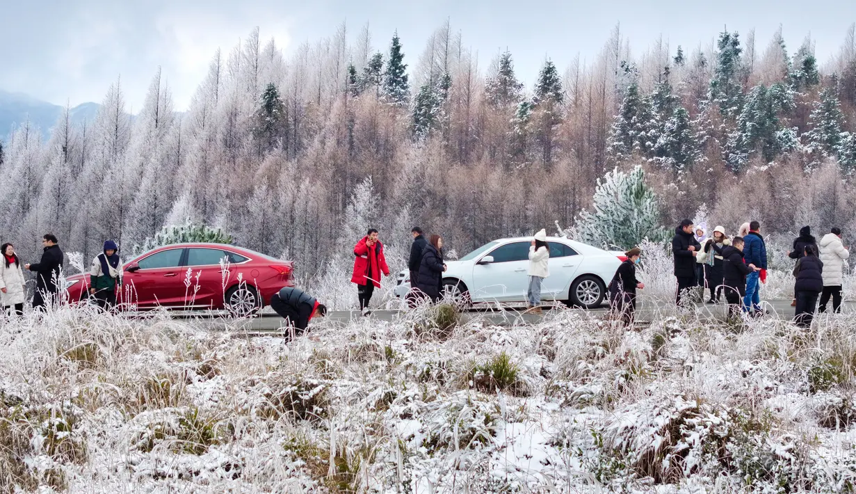 Suhu Dingin di China Bagian Utara Pecahkan Rekor - Foto Liputan6.com