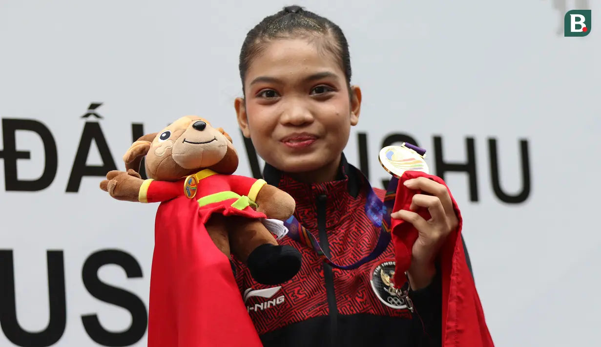 Foto Aksi Gemilang Alisya Mellynar Saat Sabet Emas Di Cabor Wushu Sea