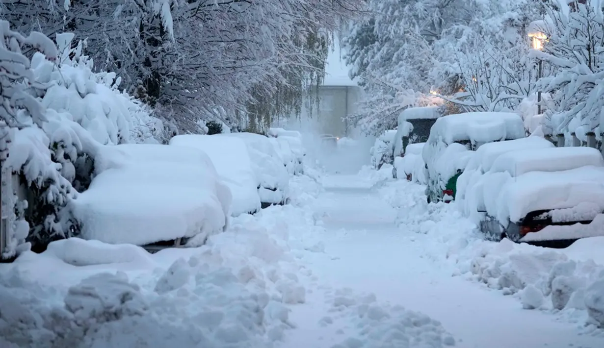 Salju Tebal Ganggu Sistem Transportasi dan Bisnis di Jerman - Foto ...