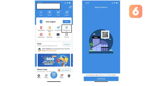 Cara Scan QR Code PeduliLindungi via Aplikasi DANA - Tekno Liputan6.com