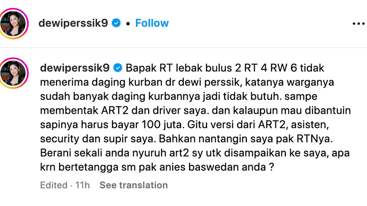 Dewi Perssik Ngamuk Hewan Kurbannya Ditolak Ketua RT, Ngaku Diminta Rp100 Juta Saat Berkurban ...
