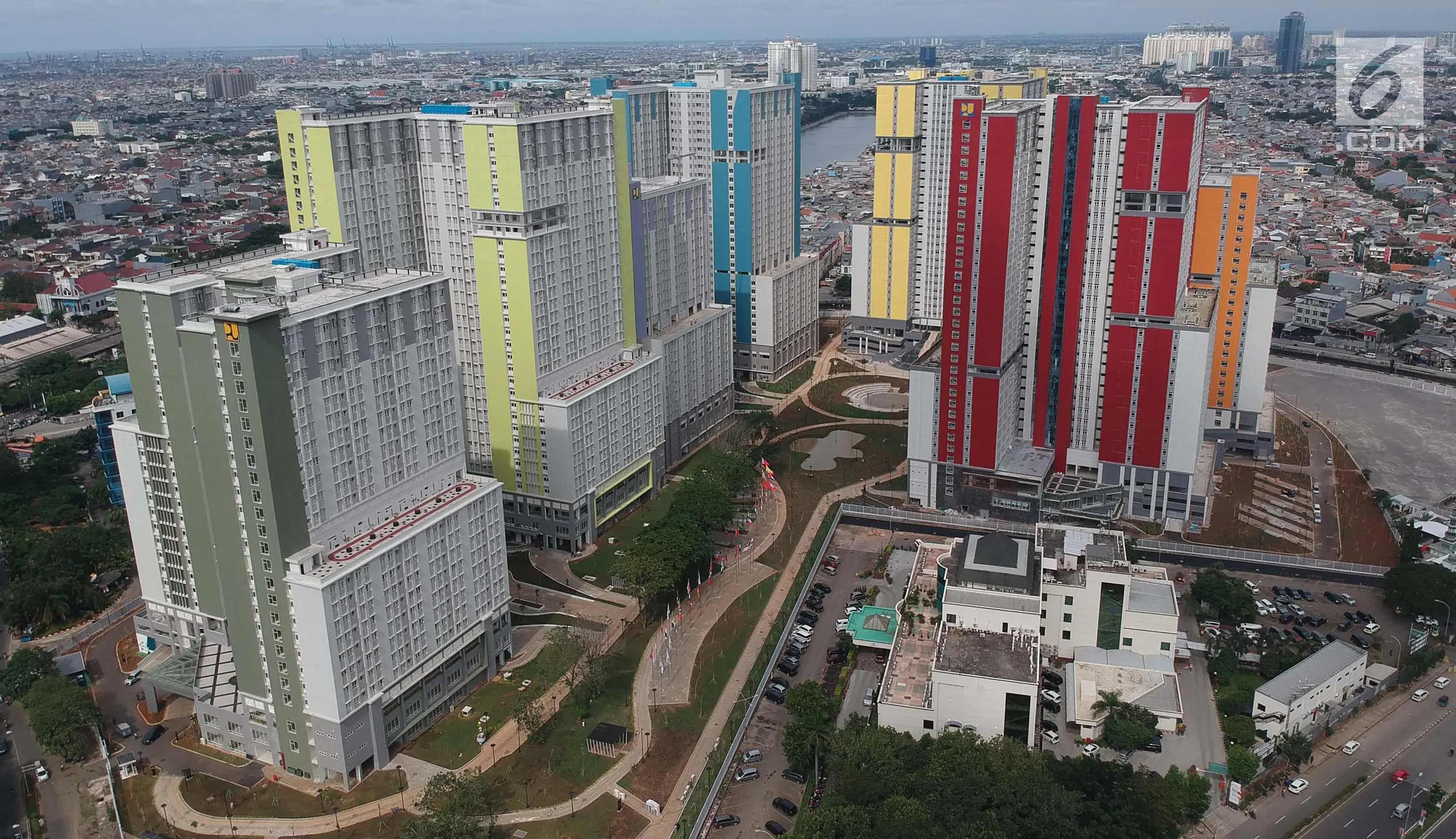 FOTO: Melihat Wisma Atlet Kemayoran dari Udara - Foto Liputan6.com