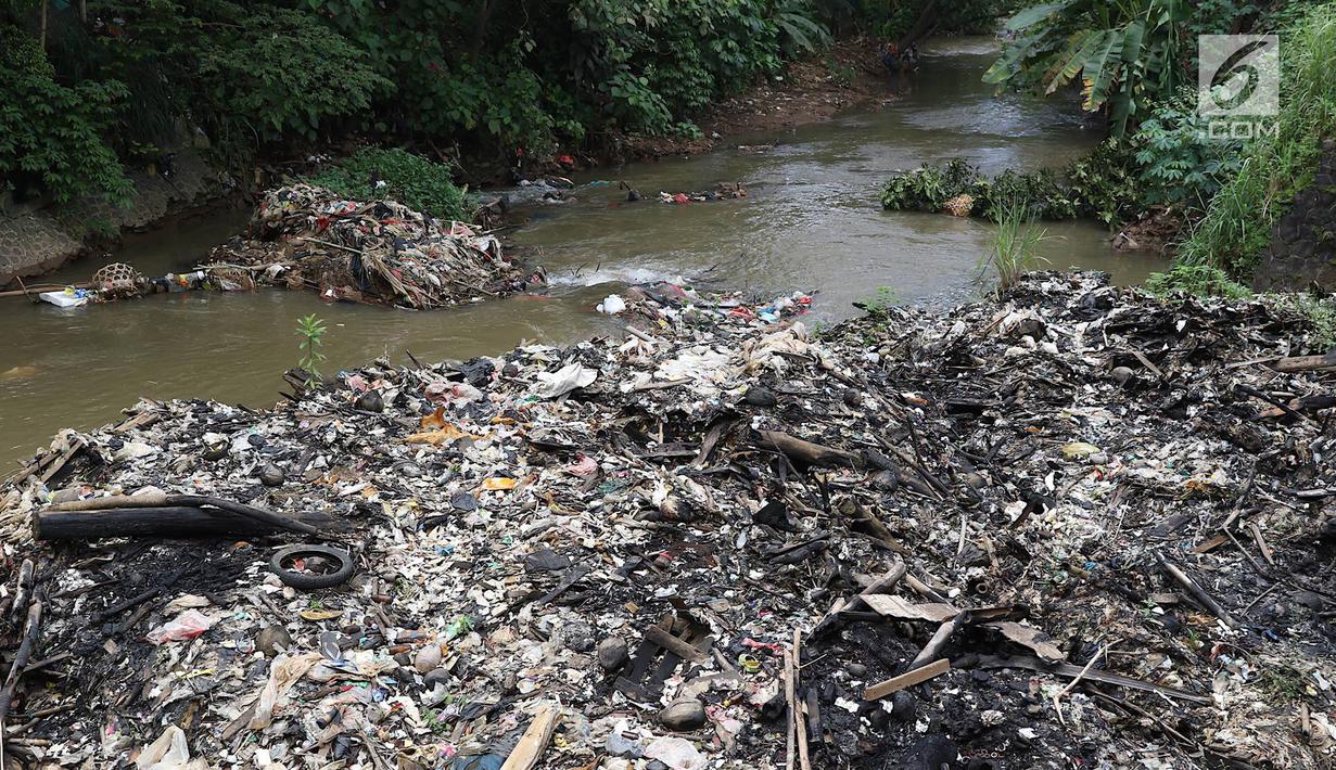 FOTO: Sampah Rumah Tangga Sumbat Aliran Kali Baru di Cibinong - Foto ...