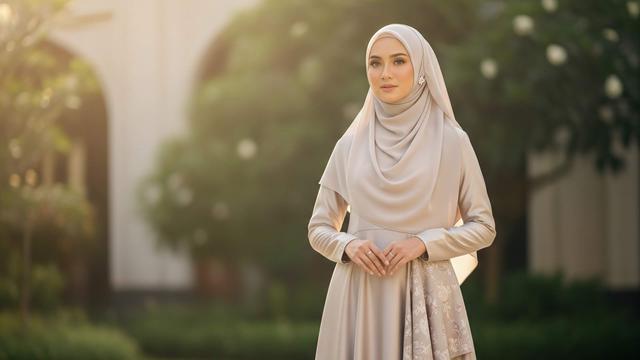 10 Model Gamis Satin Layer Brokat untuk Lebaran 2026, Pilihan Elegan ...