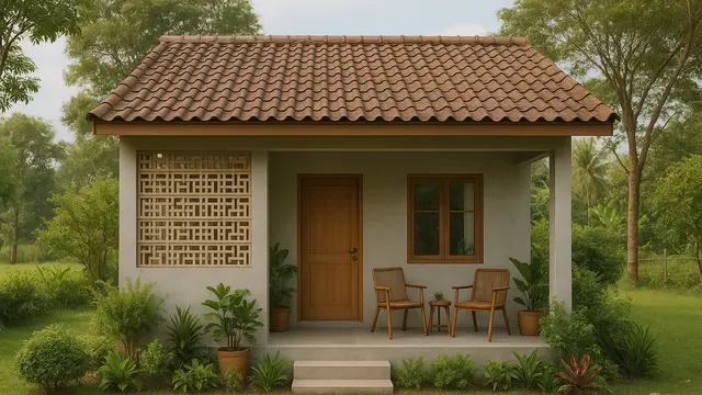 11 Desain Rumah Minimalis di Desa dengan Teras dan Taman Mini, Bikin ...