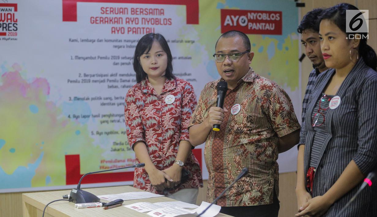 FOTO: Aktivis Lintas Lembaga Serukan Nyoblos dan Pantau Pemilu 2019 - Foto Liputan6.com