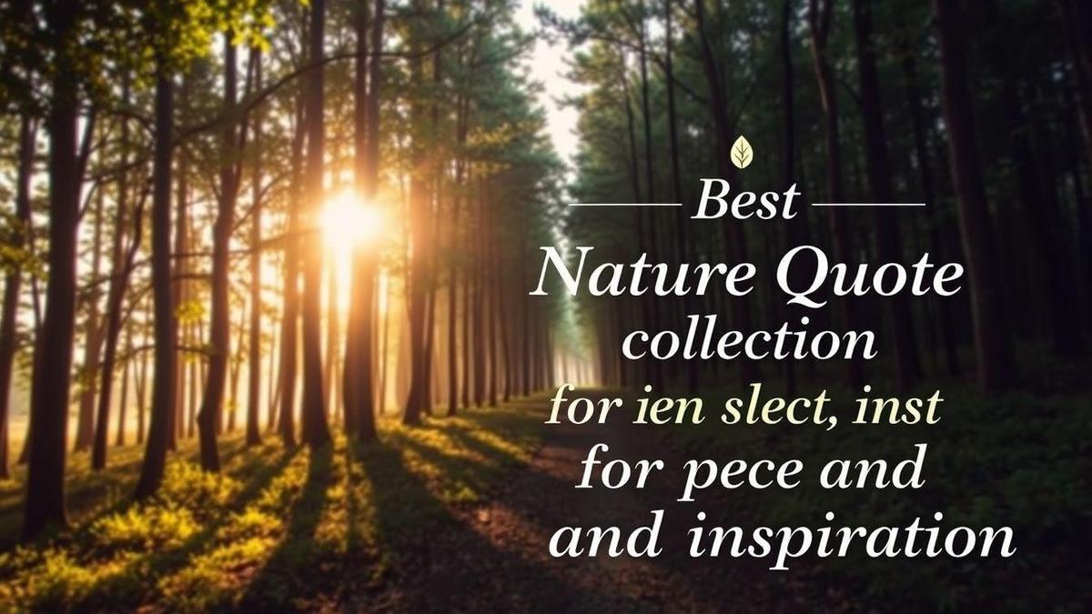 Best Nature Quote Collection for Peace and Inspiration