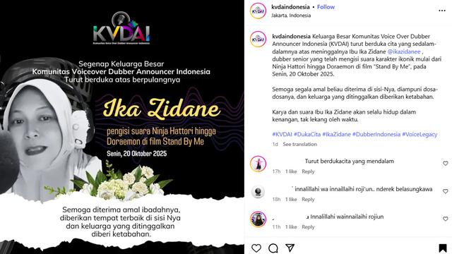 Ika Zidane, Dubber Senior Pengisi Suara Doraemon dan Ninja Hattori ...