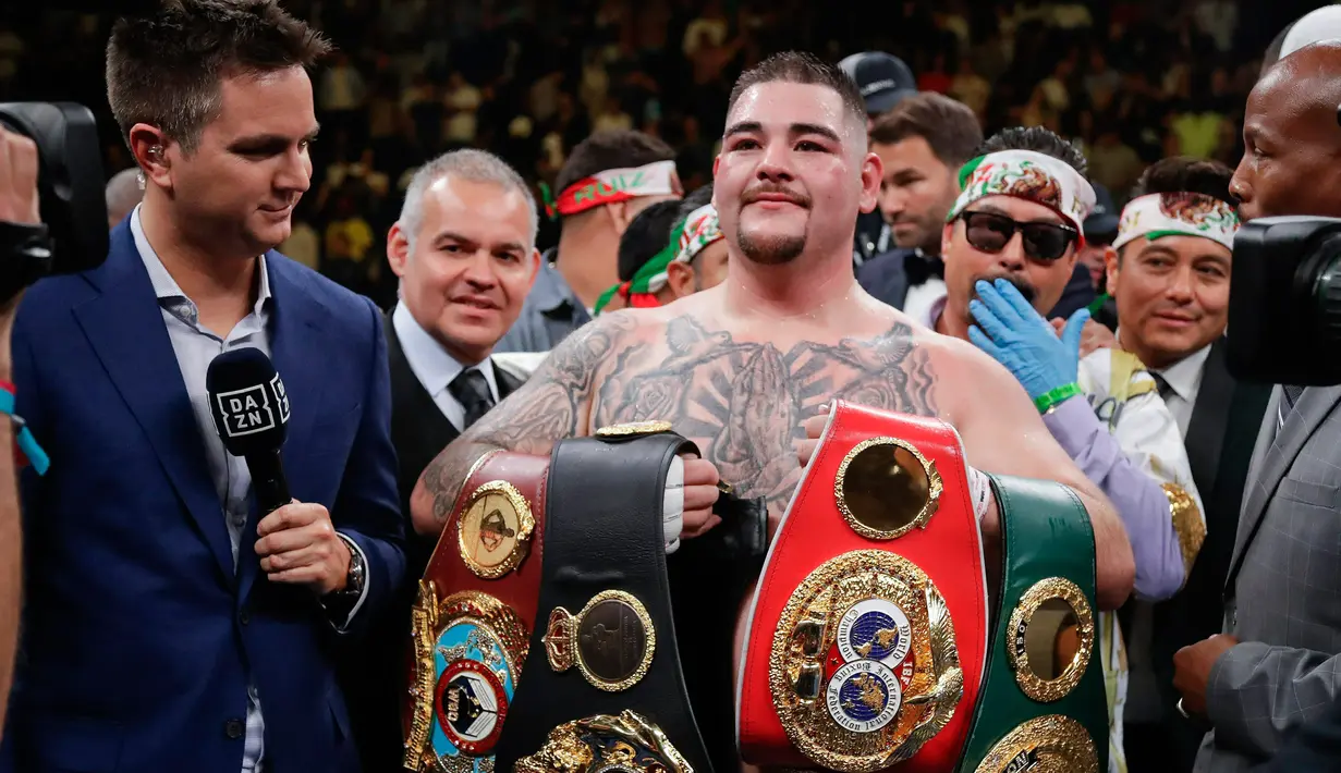 FOTO: Andy Ruiz Pukul KO Anthony Joshua - Foto Liputan6.com